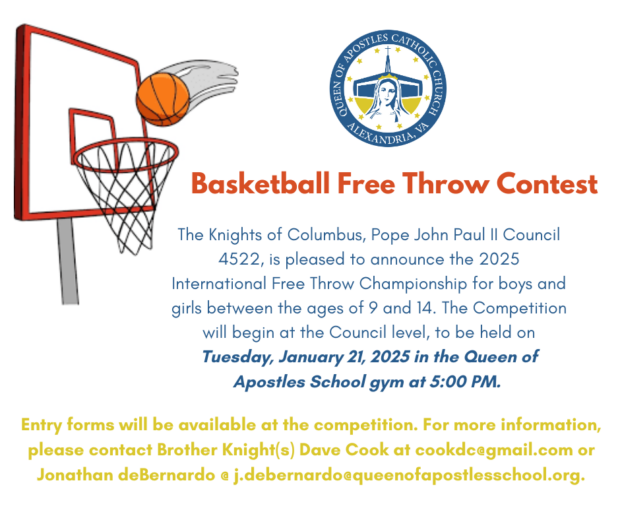 Basketball Free Throw Contest | Queen of Apostles Catholic Church