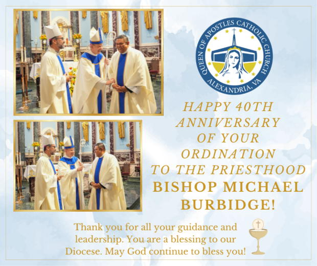 Happy 40th Anniversary Bishop Burbidge! | Queen of Apostles Catholic Church