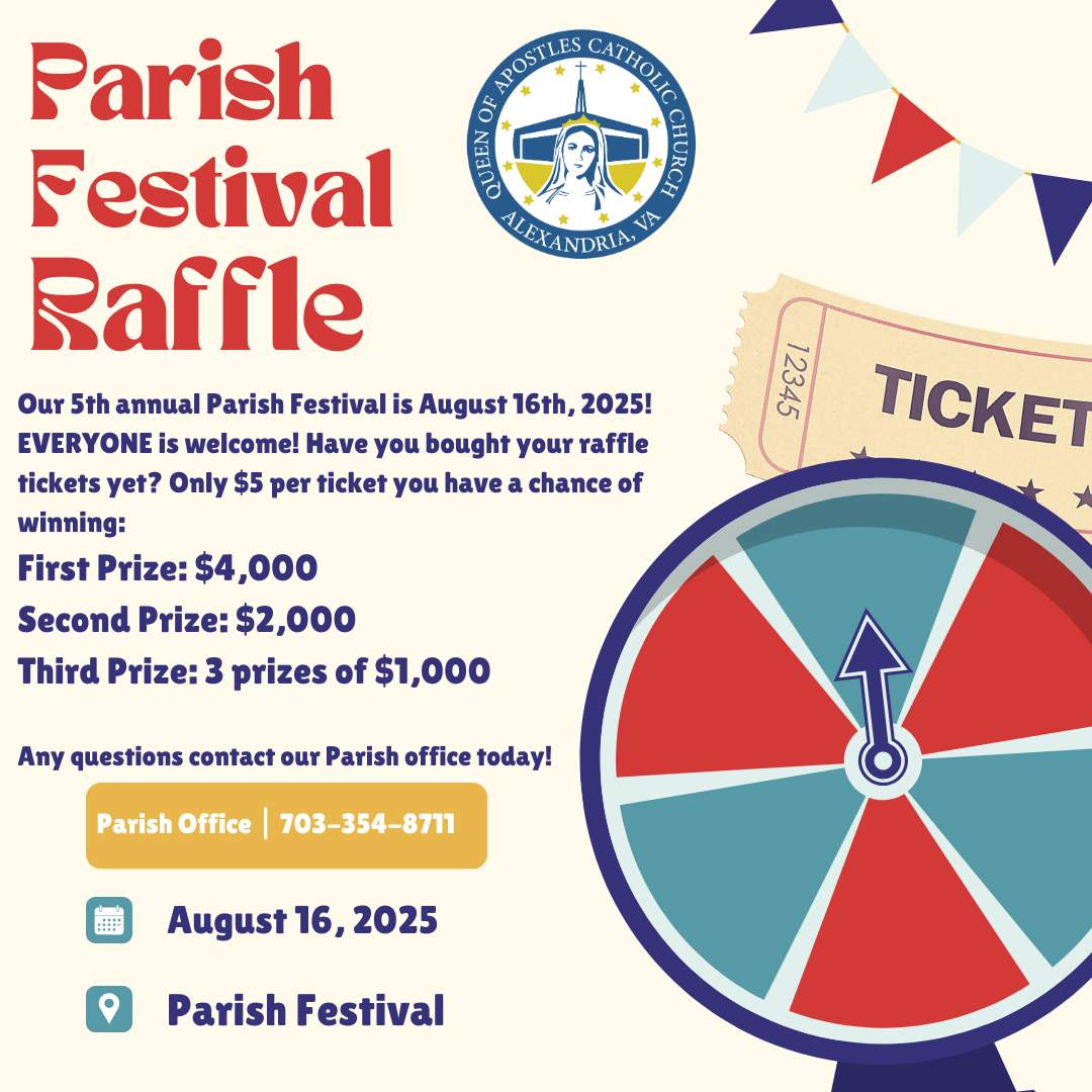 Parish Festival Raffle Tickets | Queen of Apostles Catholic Church