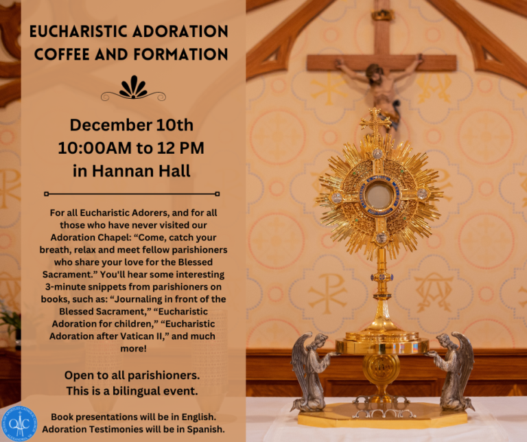Eucharistic Adoration- Coffee and Formation | Queen of Apostles ...