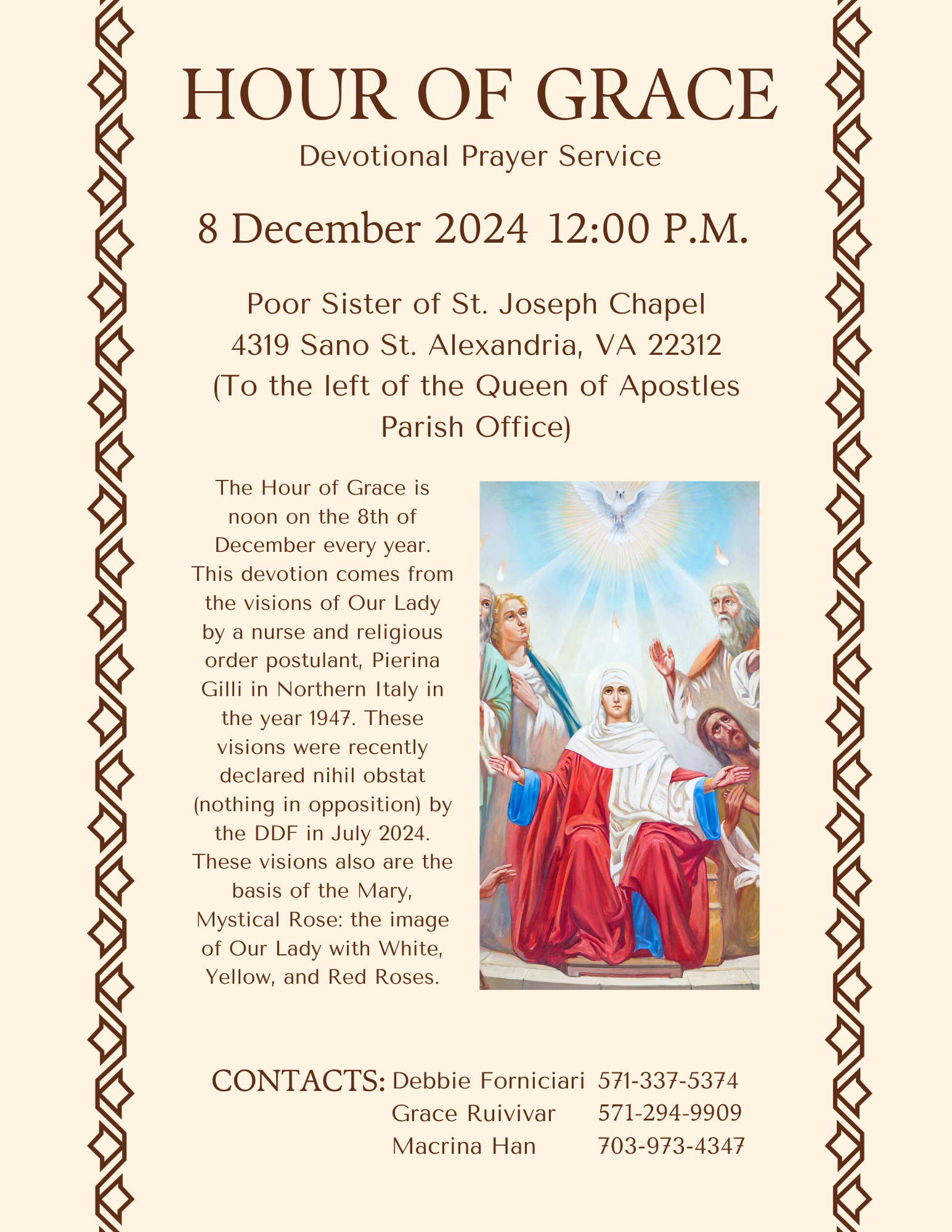 DEC8 HOUR OF GRACE Prayer Service | Queen of Apostles Catholic Church