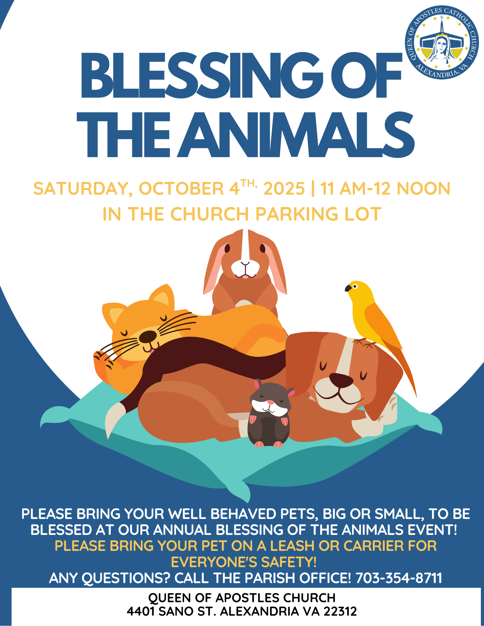 Blessing of the Animals 2025 | Queen of Apostles Catholic Church